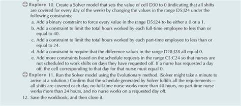 explore 10 create a solver model that sets the value
