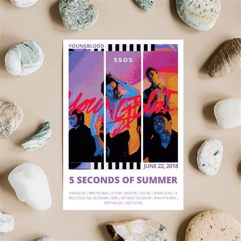 5sos Poster Youngblood Album Cover Album Poster Music Poster Music