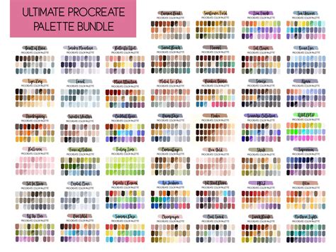 Procreate Color Palette BUNDLE PNG For Color Picking Palettes Colors IPad Color