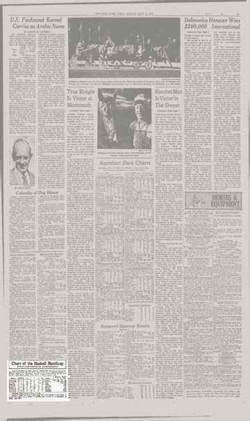 Chart Of The Haskell Handicap The New York Times