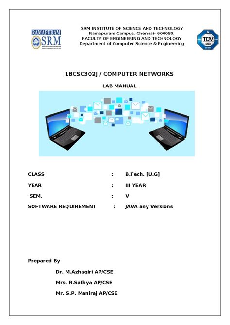 CSC J Computer Networks LAB Manual SRM INSTITUTE OF SCIENCE AND TECHNOLOGY Ramapuram
