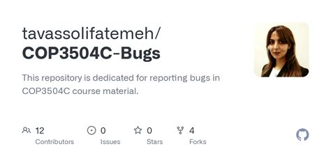 Cop3504c Bugslab00md At Main · Tavassolifatemehcop3504c Bugs · Github