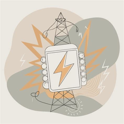 전기 충격 터 일러스트레이션 라인 회로 프리미엄 Ai 생성 벡터