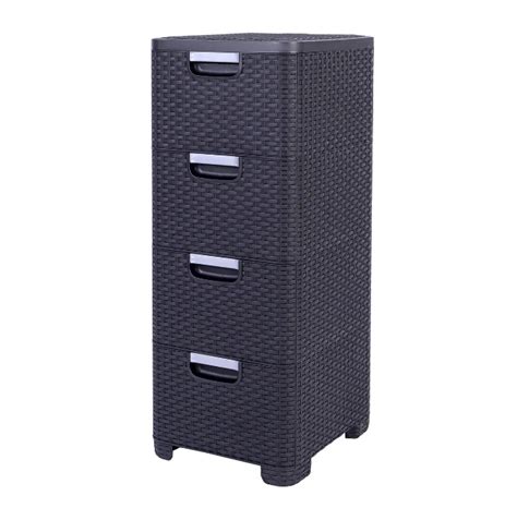 ᐉ Комод Efe Plastics 10427 Brilliant на 4 яруси Black Na004826 • Краща ціна в Києві Україні