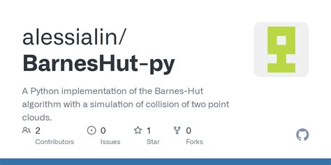 Github Alessialin Barneshut Py A Python Implementation Of The Barnes Hut Algorithm With A