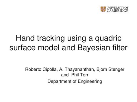 pdf model based hand tracking€¦ · 3d hand model used as generative