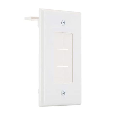 Commercial Electric 1 Gang White Flexible Cable Pass Through Plastic Wall Plate Dppssw 1f 1