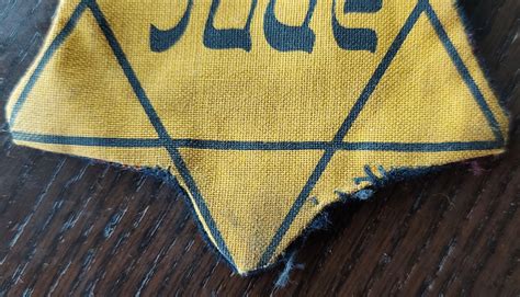 Nice Worn Star Of David From Germany Jude With Back Fabrik Jew Jewish