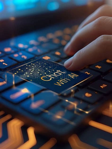 Person Typing On A Laptop Keyboard With The Words Chat With Ai Their Hand On The Right Side