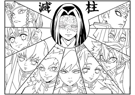 Dibujos De Demon Slayer Para Colorear 10 Plantillas Con Personajes De