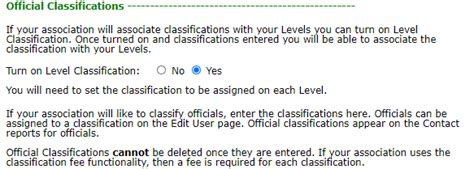 Classifying Officials Zebraweb Support