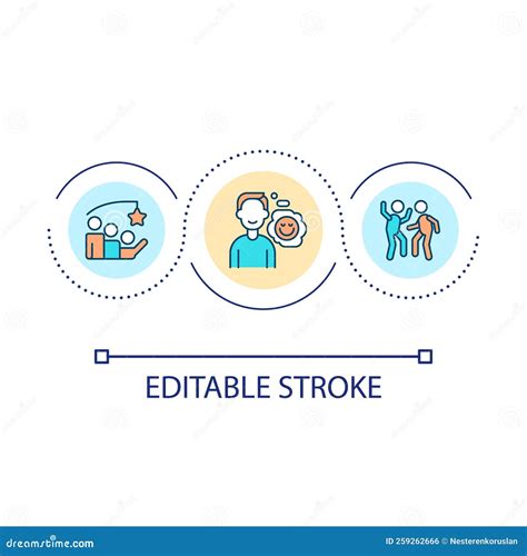 Positive Thinking Advantages Loop Concept Icon Stock Vector Illustration Of Thinking Editable