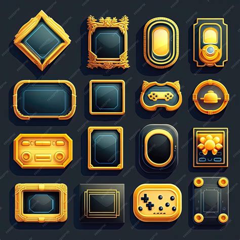 Premium Photo Web Rectangle Frame Game Ai Generated Icon Panel Texture Template Border App Web
