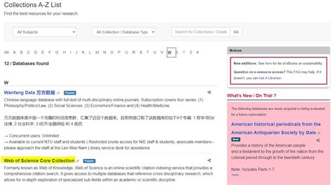 home web of science getting started libguides at nanyang