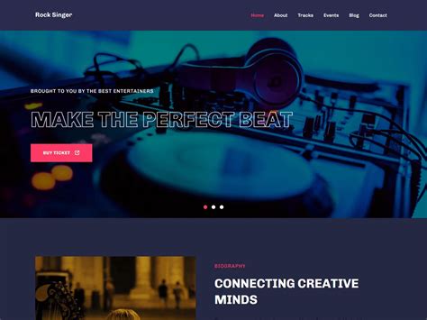 Rock Singer Music Industry Wordpress Theme