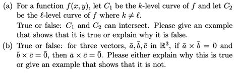 Solved A For A Function Fxy Let Cį Be The K Level
