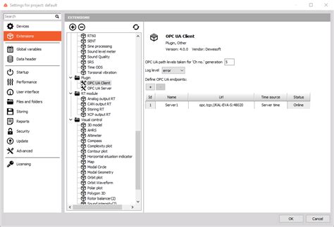 Opc Ua Client Extensions Setup Dewesoft X Manual En