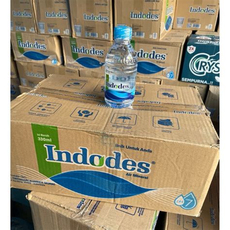 Jual Indodes Air Mineral Botol Mini 330ml 1 Dus 24 Botol Shopee Indonesia