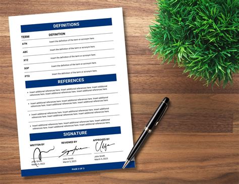 SOP Document Standard Operating Procedure Form Business Document Template Business Operations