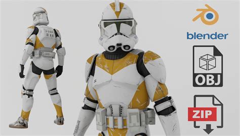 Artstation Clone Trooper 212 St Battalion Star Wars Textures Rigged