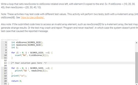 Solved Write A Loop That Sets Newscores To Oldscores Rotated