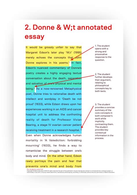 free donne and w t annotated essay downloadable
