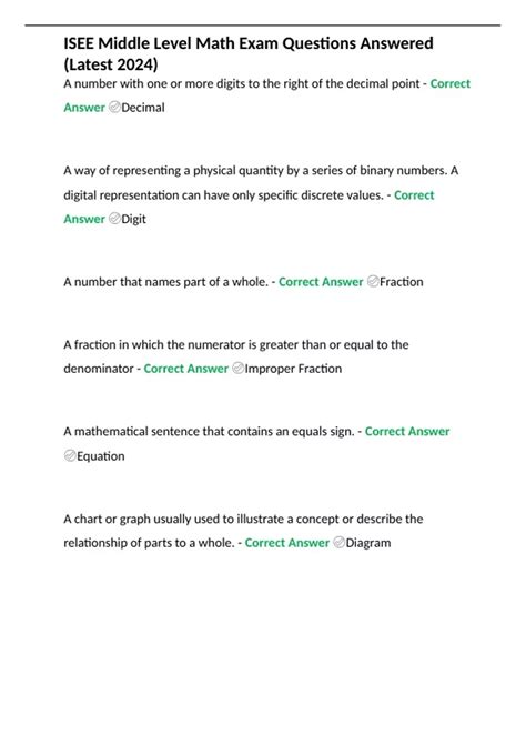Isee Middle Level Math Exam Questions Answered Latest 2024 Isee Middle Level Math Stuvia Us