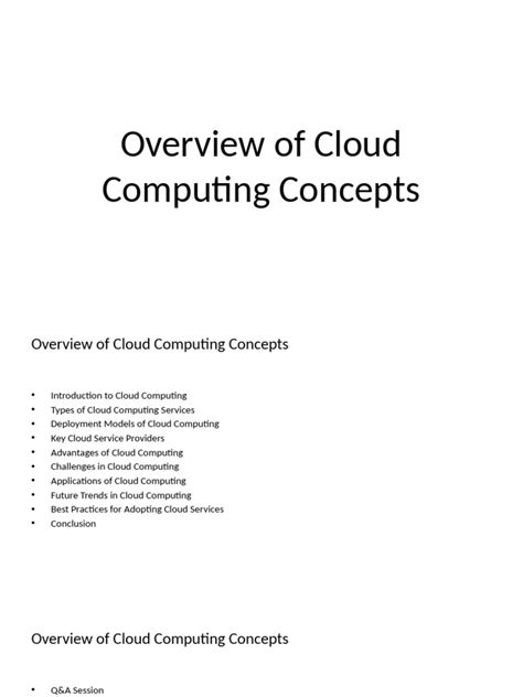 overview of cloud computing concepts pdf cloud computing software