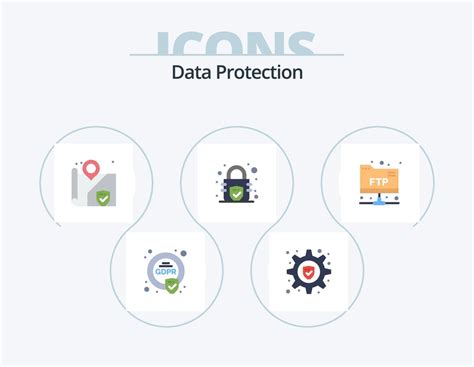 data protection flat icon pack 5 icon design ftp security folder
