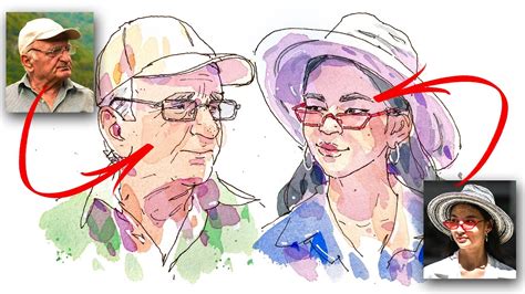 How To Draw Faces Loosely People Wearing Hats Tutorial Youtube