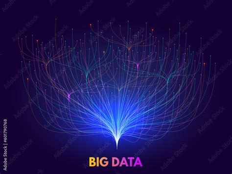 Big Data Collection Virtual Flow Of Database Connections Tree Structure Digital Network