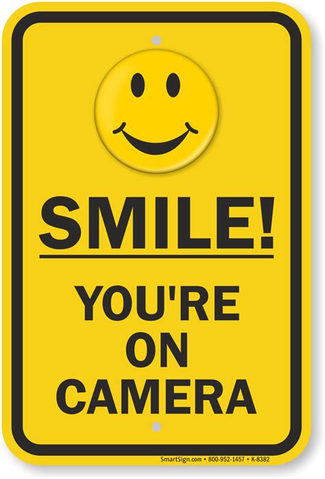 Free Printable Smile Your On Camera Sign Gerald Printable