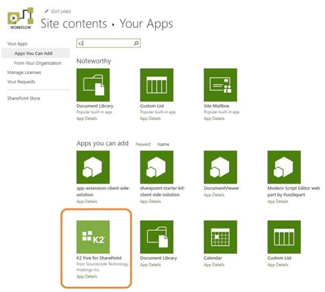 Registering A Sharepoint Service Instance Using K2 Five For Sharepoint
