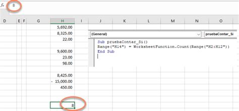 VBA Contar Función Contar Automate Excel
