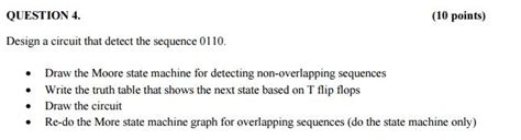 design a circuit that detect the sequence 0110 draw