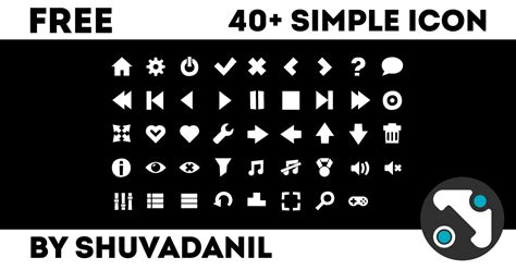 40 simple icons free 2d icons unity asset store