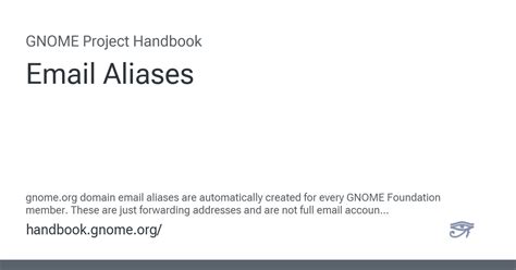 Email Aliases Gnome Project Handbook