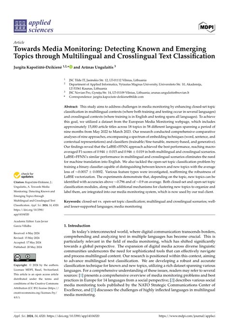 Pdf Towards Media Monitoring Detecting Known And Emerging Topics