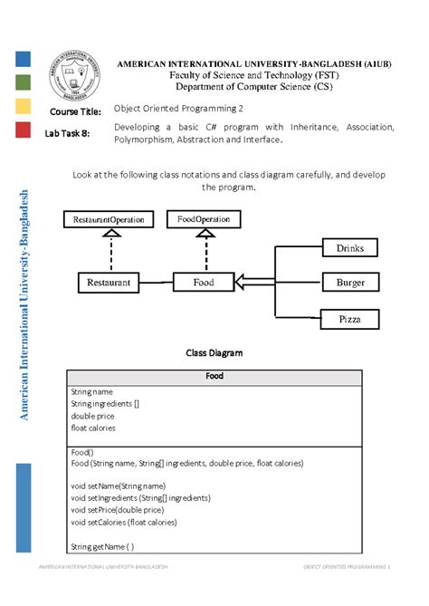 Oop2 Lab Task 8 Program Development With Inheritance And Polymorphism