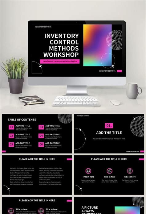Inventory Control Methods Workshop Black Powerpoint Template