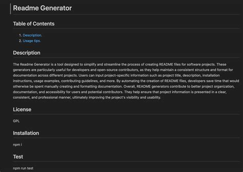 Readme Generator Readmegenerator