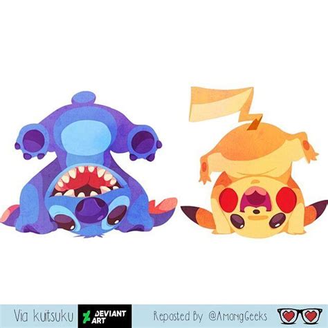 Pikachu And Stitch Pikachu Stitch Pokemon Liloandstitch Disney