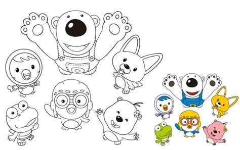 뽀로로색칠공부프린트 뽀로로 루피 포비 에디 크롱 네이버 블로그