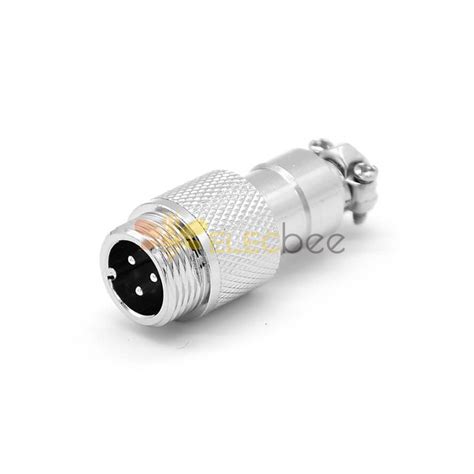 Elecbee Reverse Gx12 Aviation Connector Male 3pin Straightbutt Joint