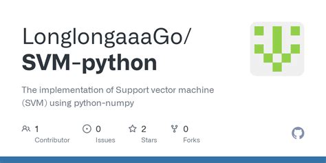 Github Longlongaaagosvm Python The Implementation Of Support Vector