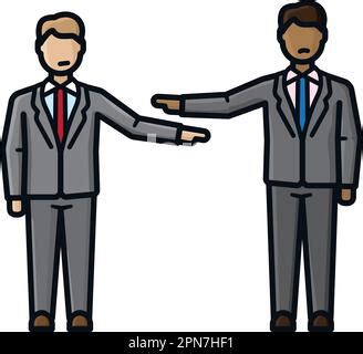 Two Businessmen Blaming Each Other Cartoon Vector Illustration For