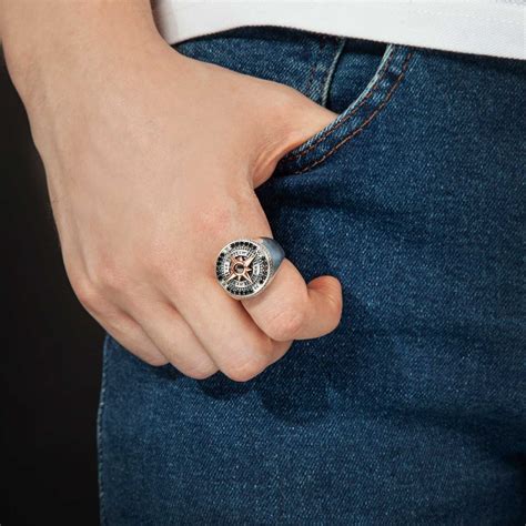 Compass Black Zircon Ring Ottasilver