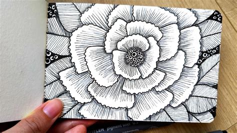 Flower Zentangle Zentangle Flower Patterns Step By Step For Beginners
