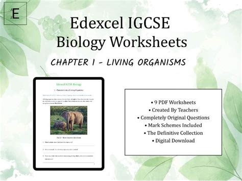 Edexcel Igcse Biology Lessons Chapter 1 Living Organisms Teaching Resources