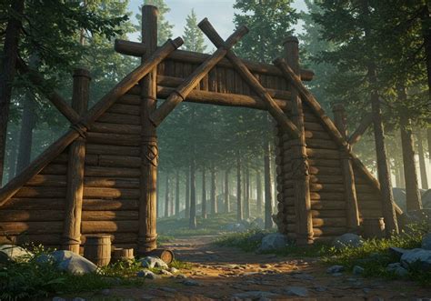 Valheim Game Art Arch Building Forest Building Concept Art